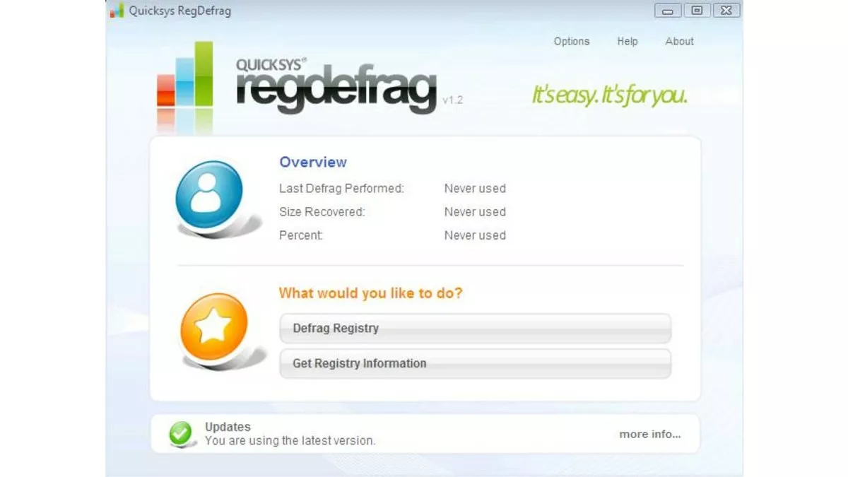 Quicksys RegDefrag : améliorations et corrections de bogues