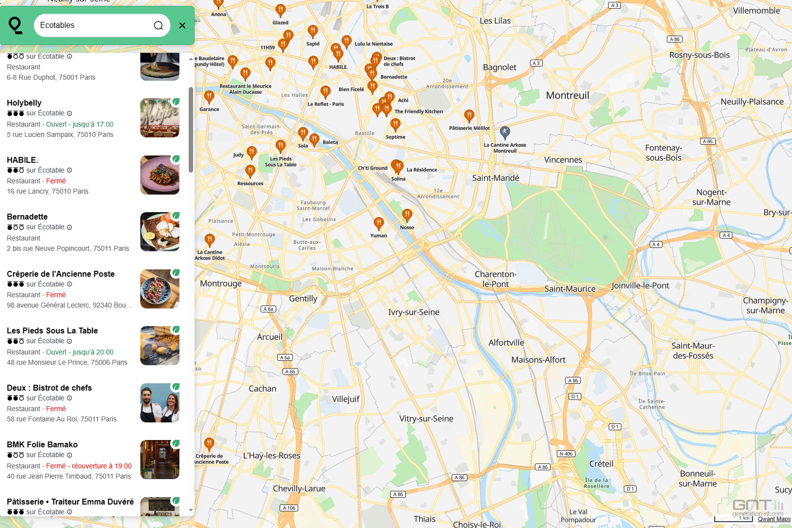 Qwant Maps met en avant l'écoresponsabilité