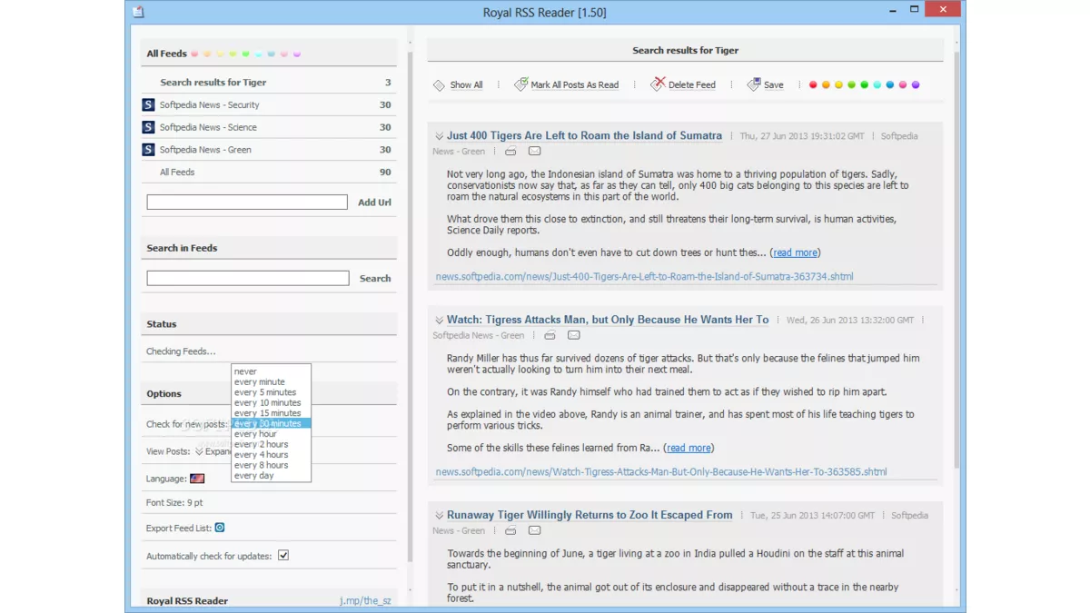 Royal RSS Reader : un lecteur pour profiter des flux RSS