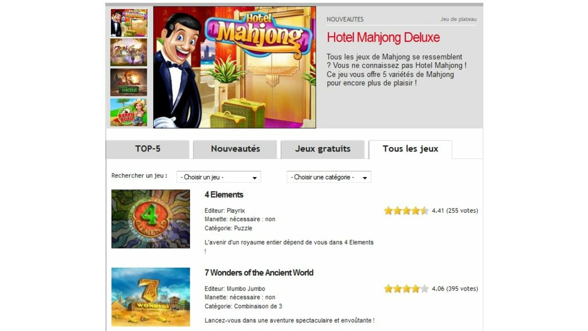 Neufbox TV Evolution : jeux à la demande