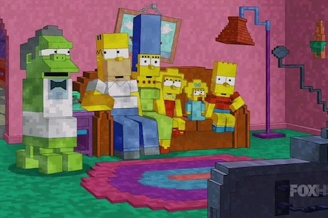 Les Simpson rendent hommage au jeu Minecraft