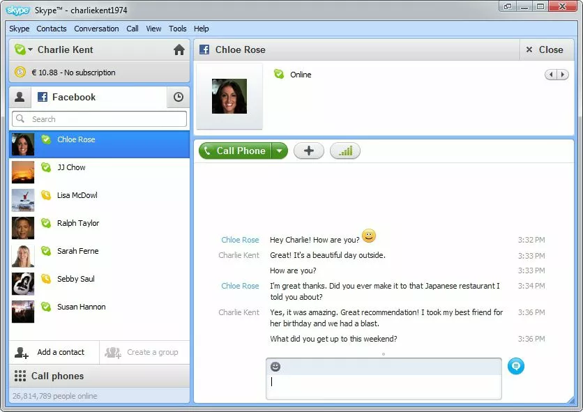 Skype avec support Windows 8