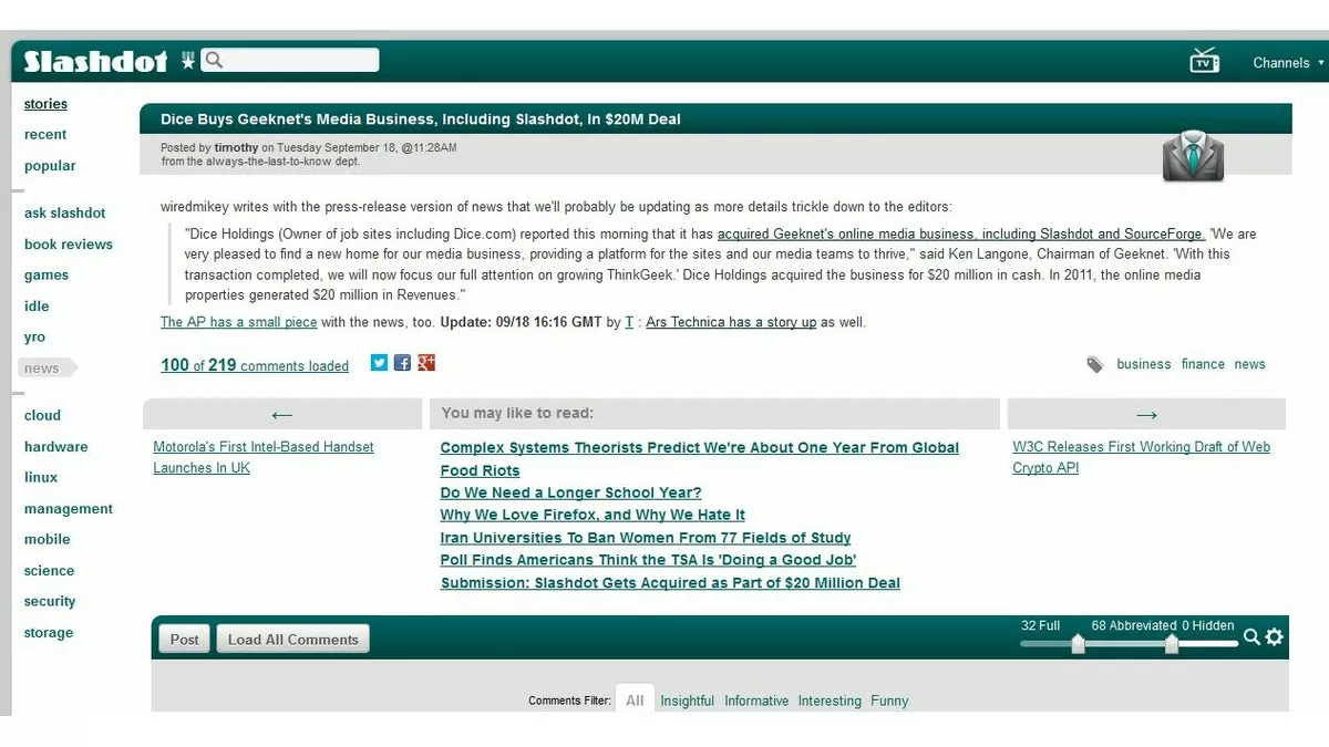 Slashdot et SourceForge rachetés