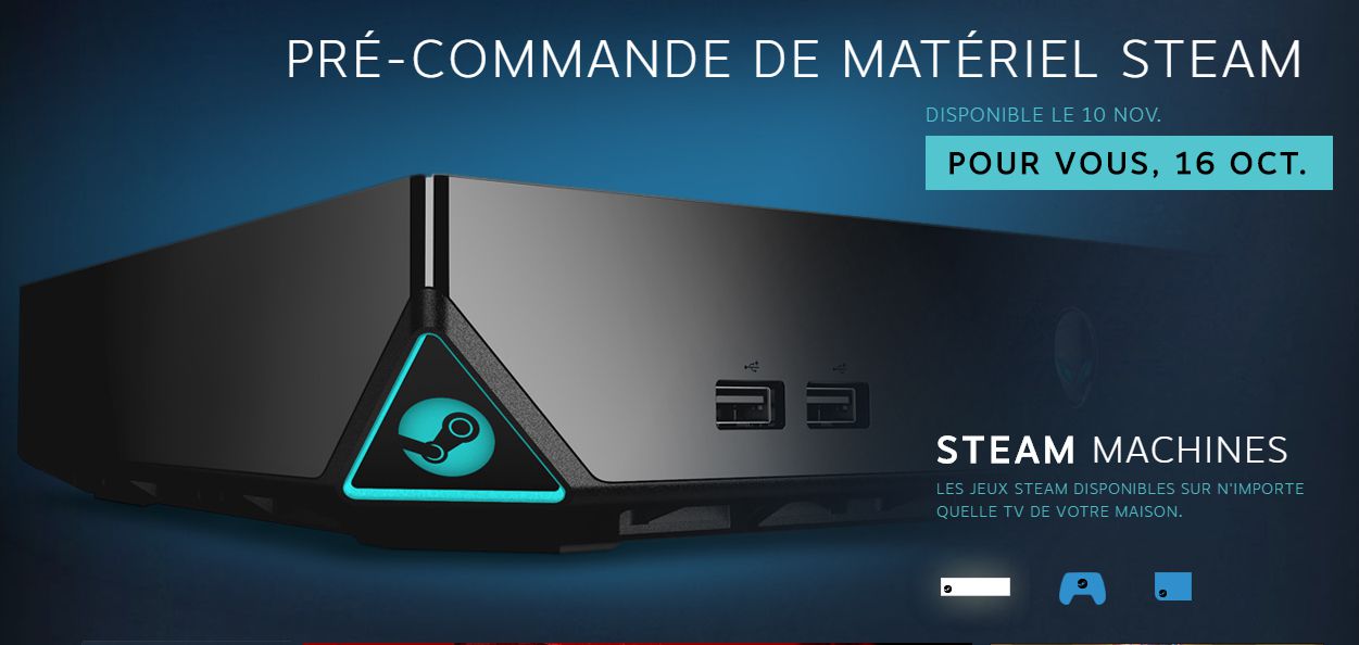 Les Steam Machines et leurs accessoires sont disponibles en précommande