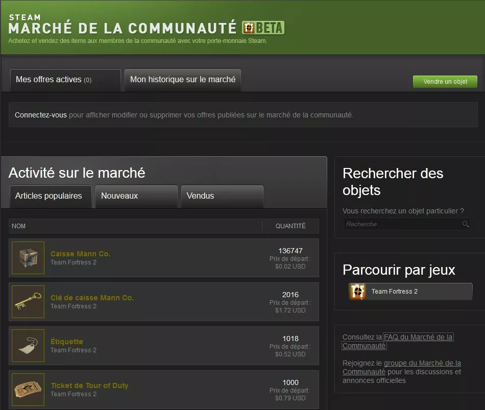 Steam ouvre son marché de la communauté