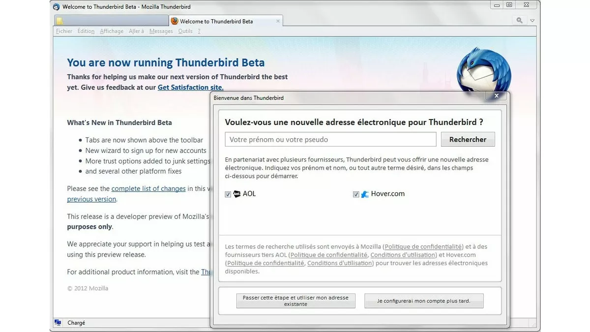 Thunderbird 11 en bêta