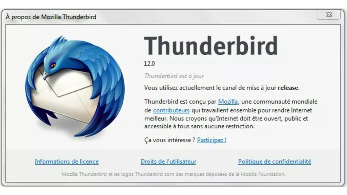 Thunderbird en version 12