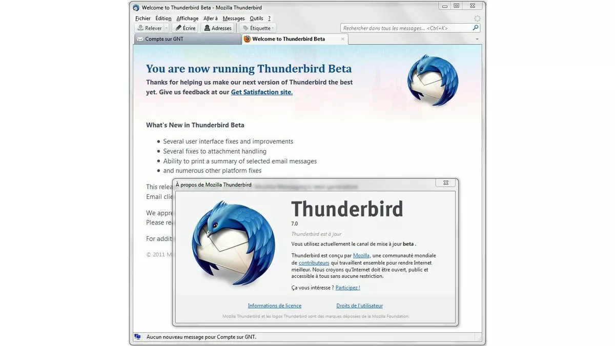 Thunderbird 7 en bêta et Earlybird