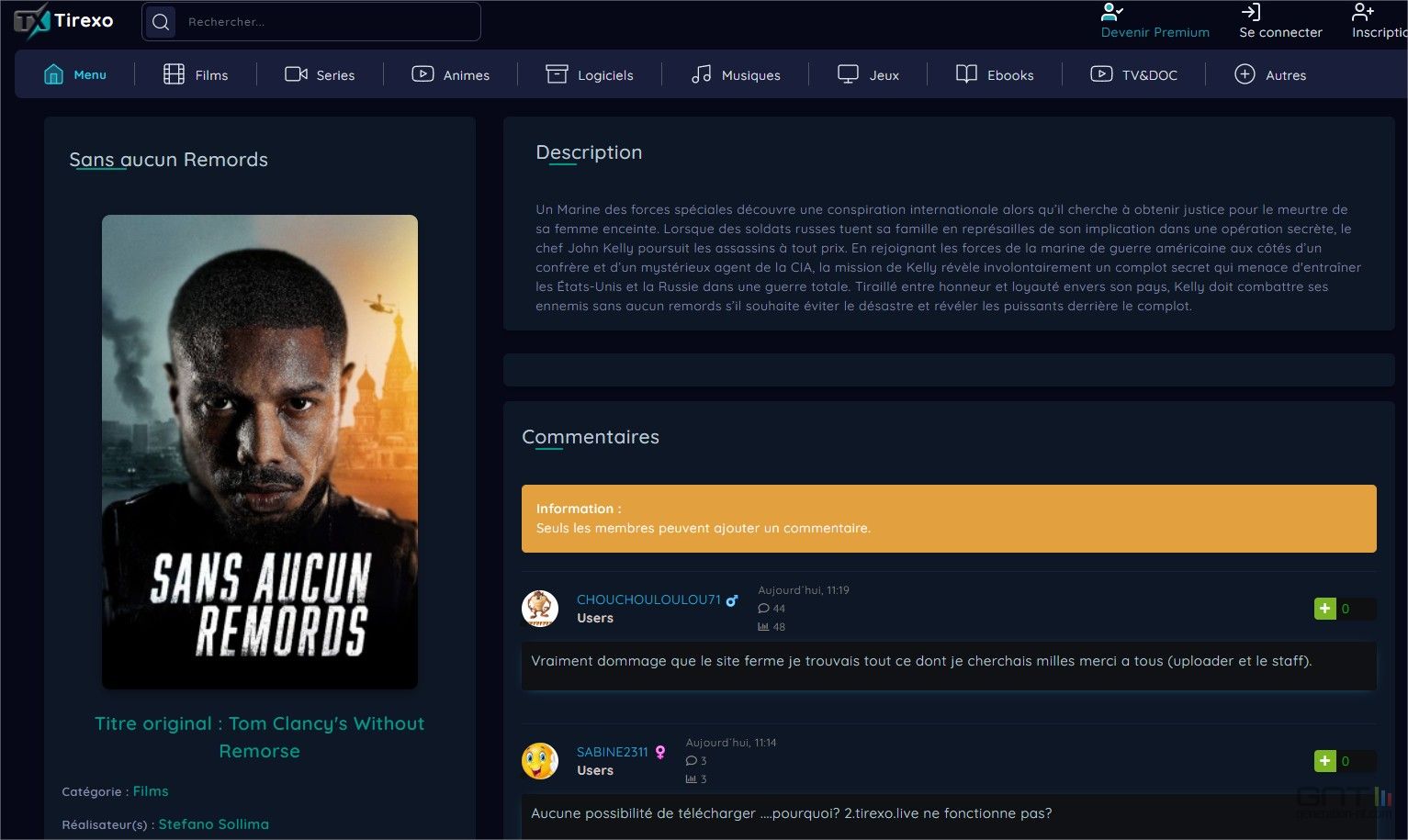 Tirexo et Zone-Telechargement, les deux plus grosses plateformes ...