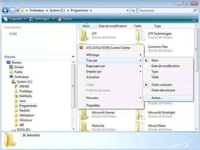 Choisir le critère de tri le plus approprié pour un dossier