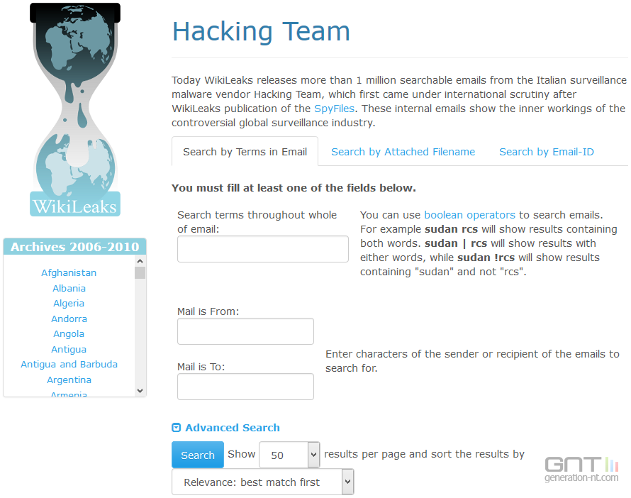 Hacking Team : WikiLeaks s'en mêle