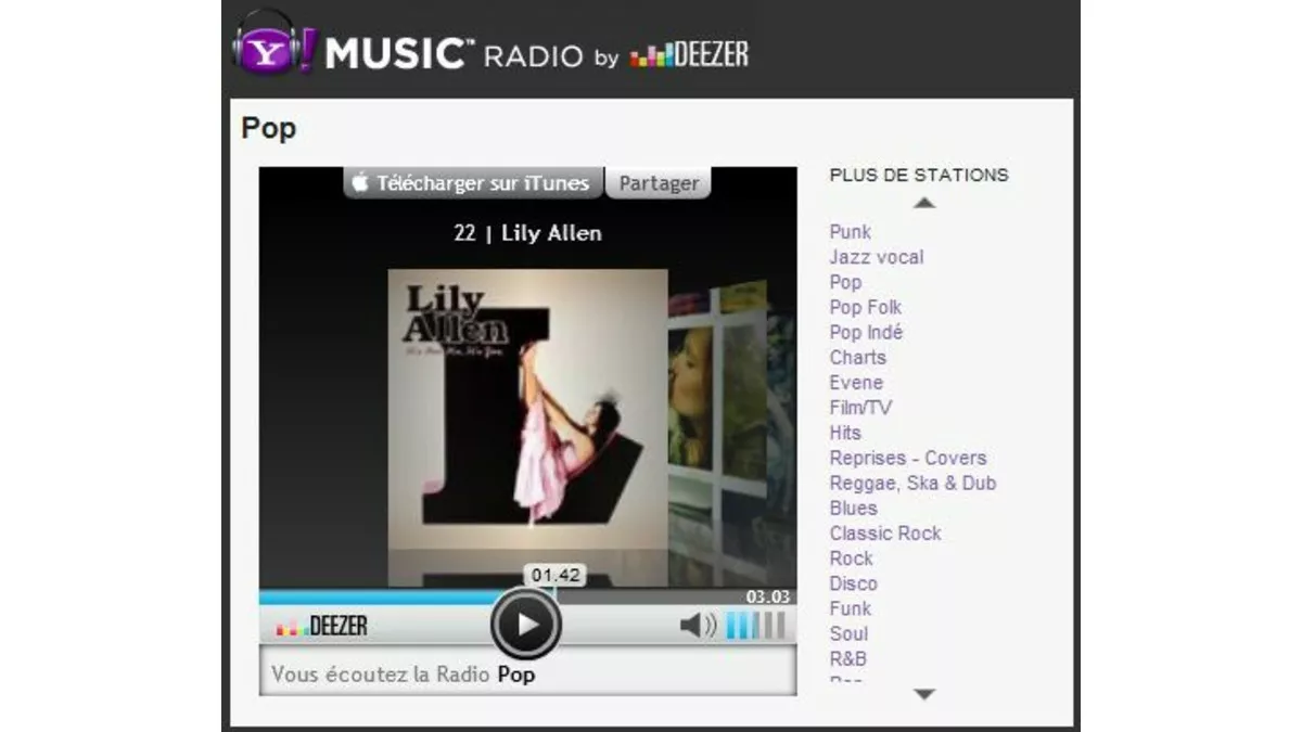 Yahoo! Music : retour des webradios via Deezer